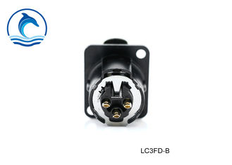 LC3FD-B 3 Pin XLR Female Connector , 3 Pin Universal D Size Metal XLR Chassis