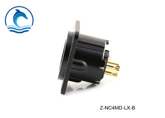 4 Pin Universal D - Size Metal Body XLR Chassis Z-NC4MD-LX-B XLR Input Connector