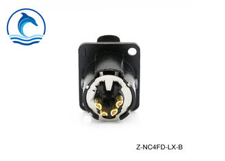 4 Pin XLR Audio Connector Universal XLR Connector , Z-NC4FD-LX-B XLR Female Connector