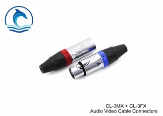 3 Pin Cannon XLR Connector , Audio And Video Connectors Zinc Alloy Housing