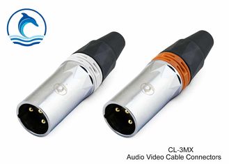 3 Pin Cannon XLR Connector , Audio And Video Connectors Zinc Alloy Housing