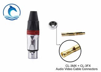3 Pin Cannon XLR Connector , Audio And Video Connectors Zinc Alloy Housing
