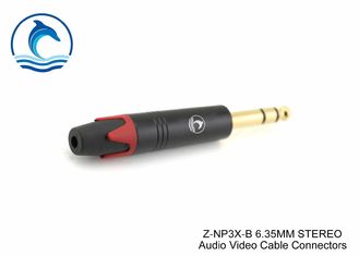 6.35mm TRS Microphone Connectors Z-NP3X-B For MP3 / CD And Smartphone