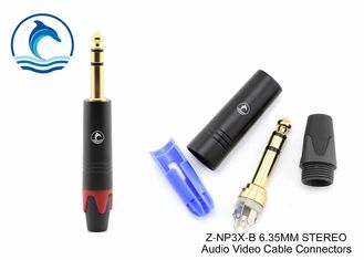 6.35mm TRS Microphone Connectors Z-NP3X-B For MP3 / CD And Smartphone