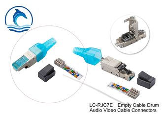 Audio Cable Connectors Metal Extension Cable Drum LC-RJC7E With CAT7 Connectors