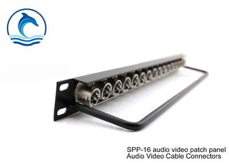 19" 1U SPP-16 Metal Audio Video Patch Panel High Density Patch Panel Black Color