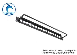 19" 1U SPP-16 Metal Audio Video Patch Panel High Density Patch Panel Black Color
