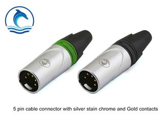 Audio Cable XLR Audio Connector 5 Hole CL-5MX Silver Housing Gold Contacts