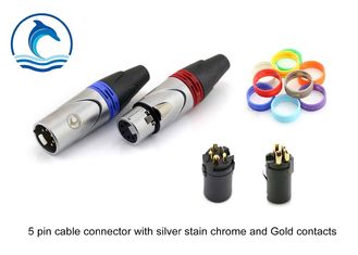 Cannon XLR Audio Connector 5 Hole Gold Contacts CL-5FX XLR Electrophoretic Treatment