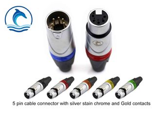 Cannon XLR Audio Connector 5 Hole Gold Contacts CL-5FX XLR Electrophoretic Treatment