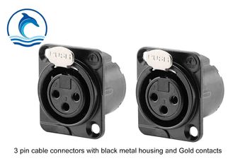 Panel Chassis Xlr Male Connector / Gold Contacts Panel Mount Connectors LC3FD-B
