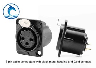 Panel Chassis Xlr Male Connector / Gold Contacts Panel Mount Connectors LC3FD-B