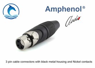 CE Standard AX3FJ Xlr Female Connector / 3 Pin Ergonomic Nickel Plated Connectors