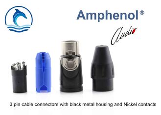 CE Standard AX3FJ Xlr Female Connector / 3 Pin Ergonomic Nickel Plated Connectors