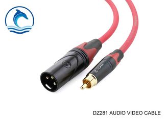 Sturdy RCA Male To XLR Male Video Cable Connectors With Molded Strain Relief