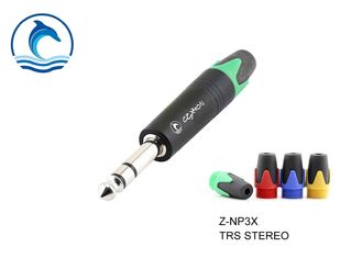 Black Color Digital Pull And Push Audio Jack Connector 6.35mm Zinc Alloy Material