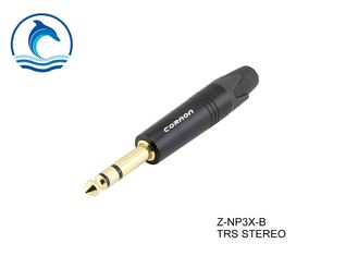 Golden Color 6.35mm TRS Microphone Connector Male High Precision 12 Months Warranty