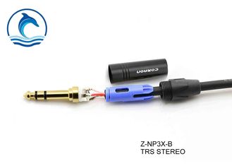 Golden Color 6.35mm TRS Microphone Connector Male High Precision 12 Months Warranty