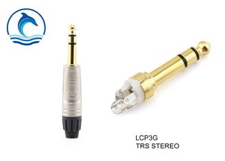 LCP3G TRS Microphone Connector 6.35mm Gold Plated TRS Stereo Cable Connector