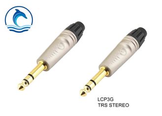 LCP3G TRS Microphone Connector 6.35mm Gold Plated TRS Stereo Cable Connector
