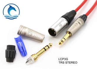 LCP3G TRS Microphone Connector 6.35mm Gold Plated TRS Stereo Cable Connector