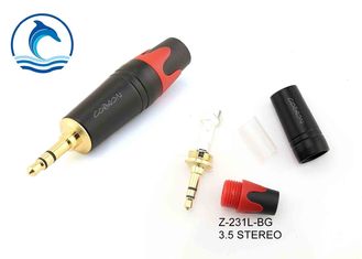 Stereo 3.5 Mm Audio Jack Connector / Sound Cable Connectors Gold Plated Leads