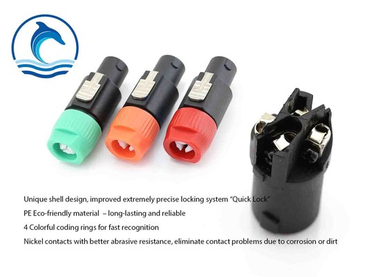 2 Pin Speakon Power Connector / Audio Cable Connector For Loudspeaker