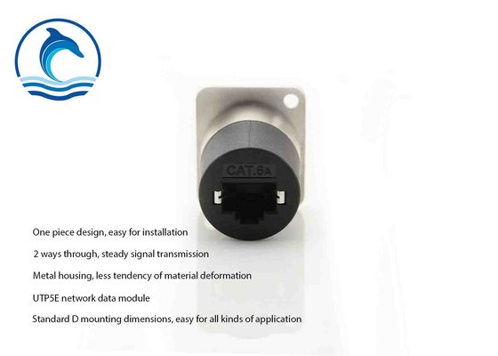 D Type LC-CAT6A Universal Data Connector Zinc Alloy Body Cat 6 Patch Cable Plastic Spline