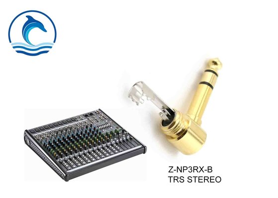 Right Angle Type Stereo TRS Microphone Connector For Audio Cables Copper Material