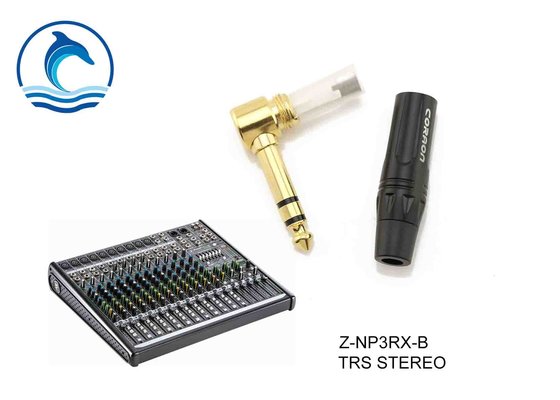 Right Angle Type Stereo TRS Microphone Connector For Audio Cables Copper Material
