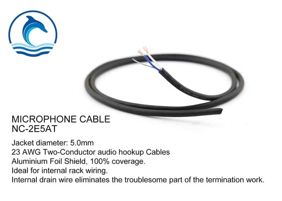 Aluminum Foil Shield Audio Video Cable Audio Microphone Cable 5.0mm Jacket Diameter