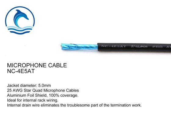 PVC Jacket Digital Audio Cable NC-4E5AT Star Quad Microphone Cable