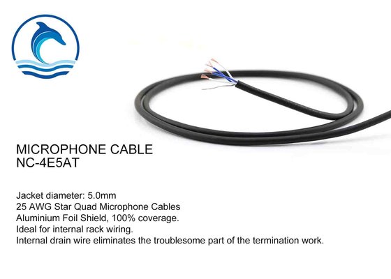 PVC Jacket Digital Audio Cable NC-4E5AT Star Quad Microphone Cable