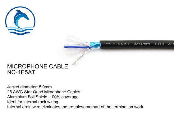 PVC Jacket Digital Audio Cable NC-4E5AT Star Quad Microphone Cable
