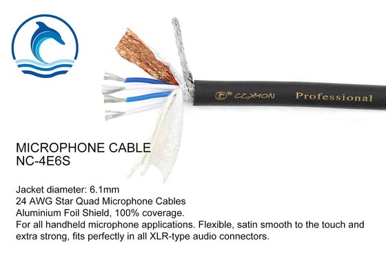 NC-4E6S Star Quad Shielded Audio Video Cable Braided Shield Microphone Cable