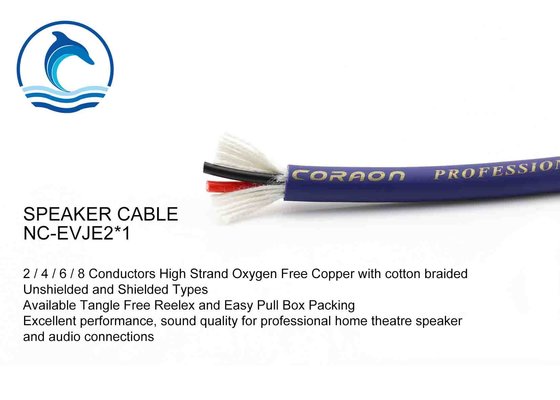 NC-EVJE2*1 Speaker Cable High Strand Oxygen Free Copper With Cotton Yarn