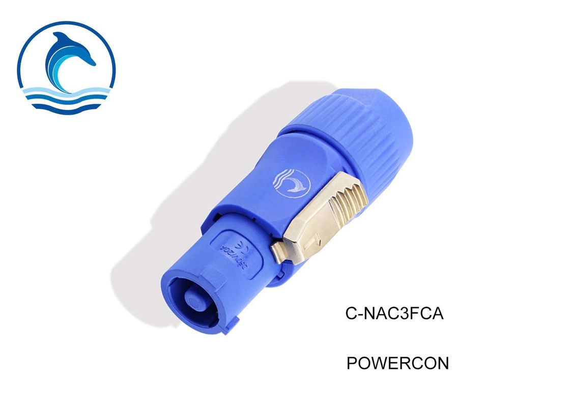 Blue NAC3FCA Powercon Connector 20A Cable Connector Power Adapter For LED Display