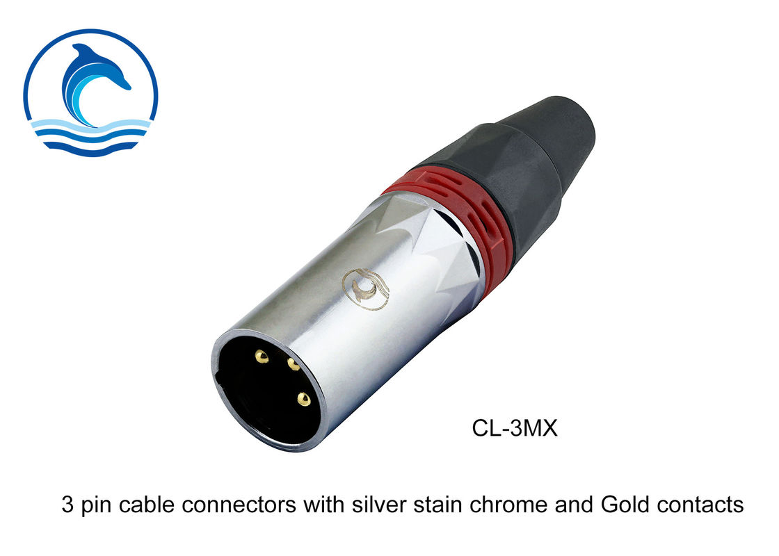 New XLR Audio Connector 3 Pin Audio Golden Cannon XLR Male Connector CL-3MX 3 Pin Connector