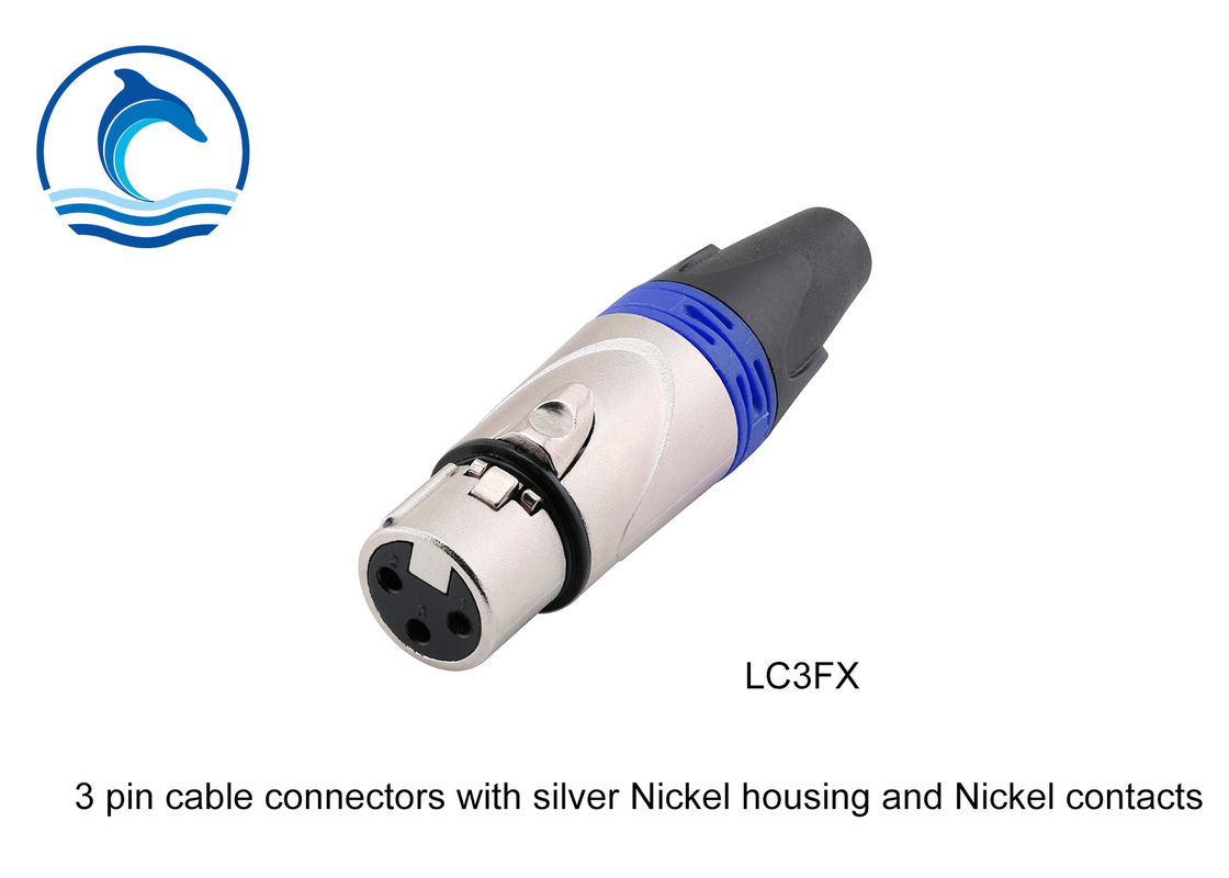 Female Nickel Plated Contacts XLR Audio Connector LC3FX XLR Panel Mount Connector