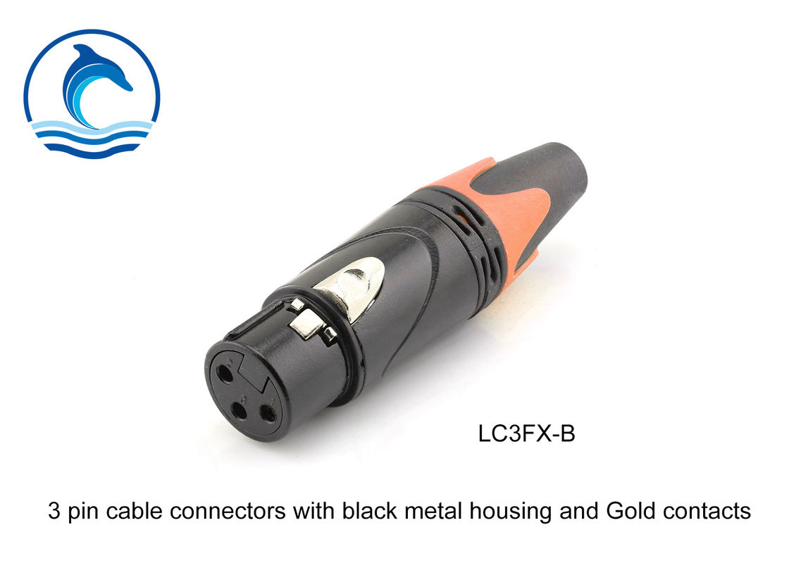 Female XLR Audio Connector Audio Microphone Connector , 3 Pin LC3FX-B Cannon XLR Connector
