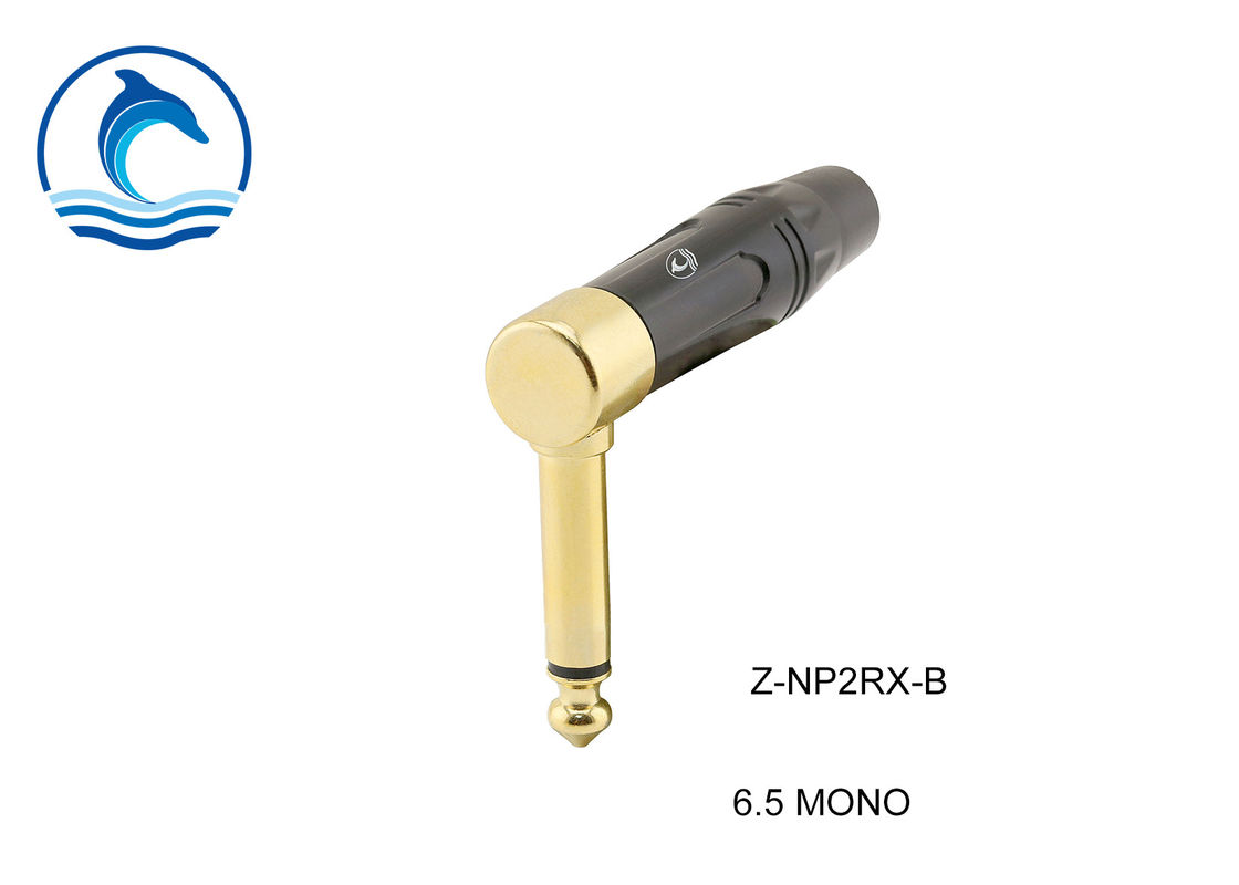 Right Angle Type TR Video Connector Black Stereo Jack 6.35 Male 6.35mm Z-NP2RX-B