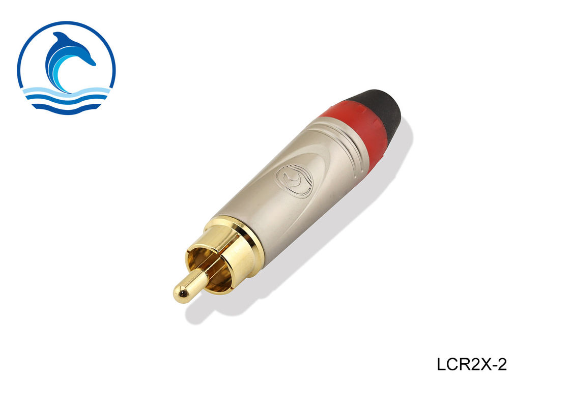 Gold Plating RCA Plug Connector LCR2X-2 Male Gender For Screwing Speaker Cable