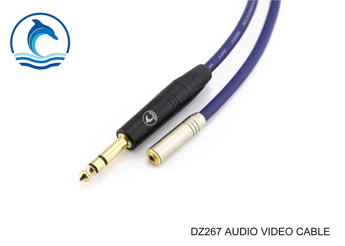 Durable Audio Video Cable 6.5mm Stereo TRS Male Plug And 3.5mm Female Plug
