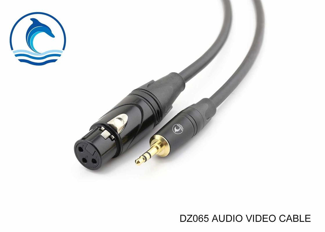 3.5mm Male Plug Video Adapter Cable , Optical Audio Cable With XLR Male Female Connector