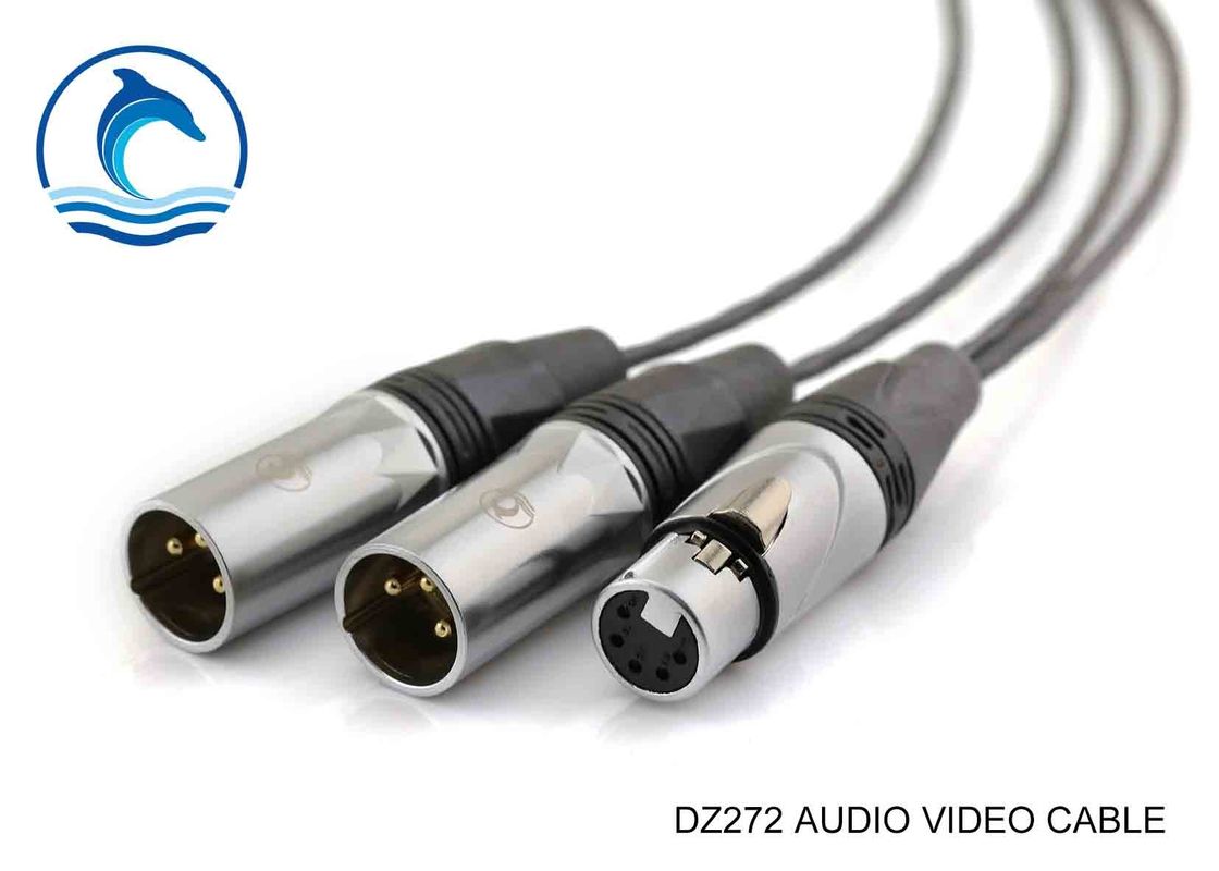 Flexible Audio Video Cable With Two XLR Male Plug And Female Plug Connector