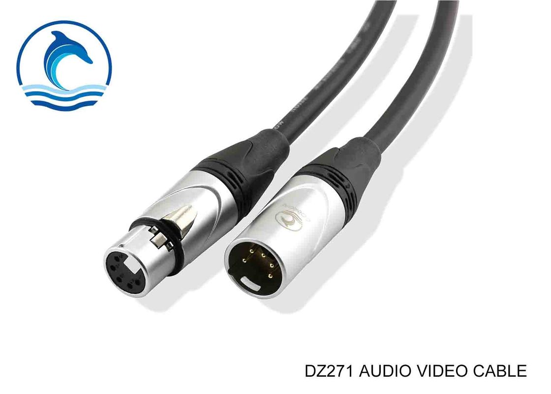 DZ271 Optical Audio Video Cable With 5 Pin XLR Male Plug And 5 Pin XLR Female Connectors