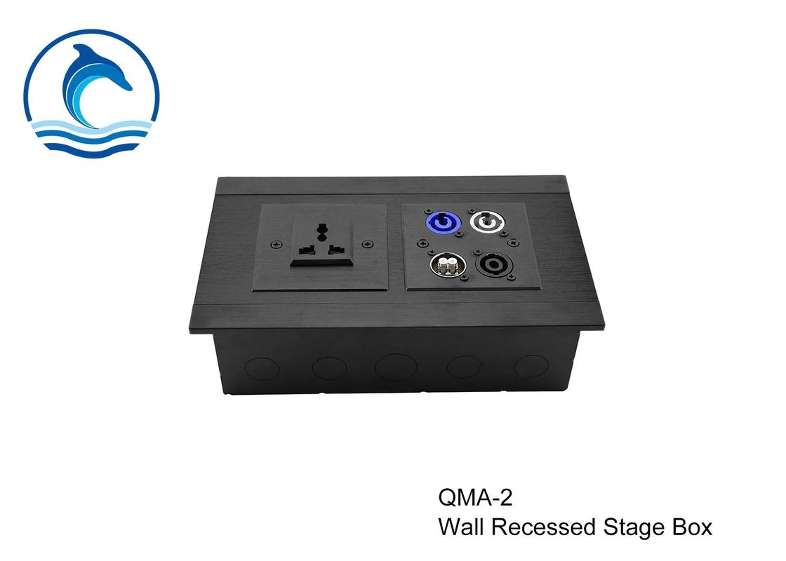Aluminum Alloy Wall Recessed Stage Box With Two 86 Panels ROHS Compliant