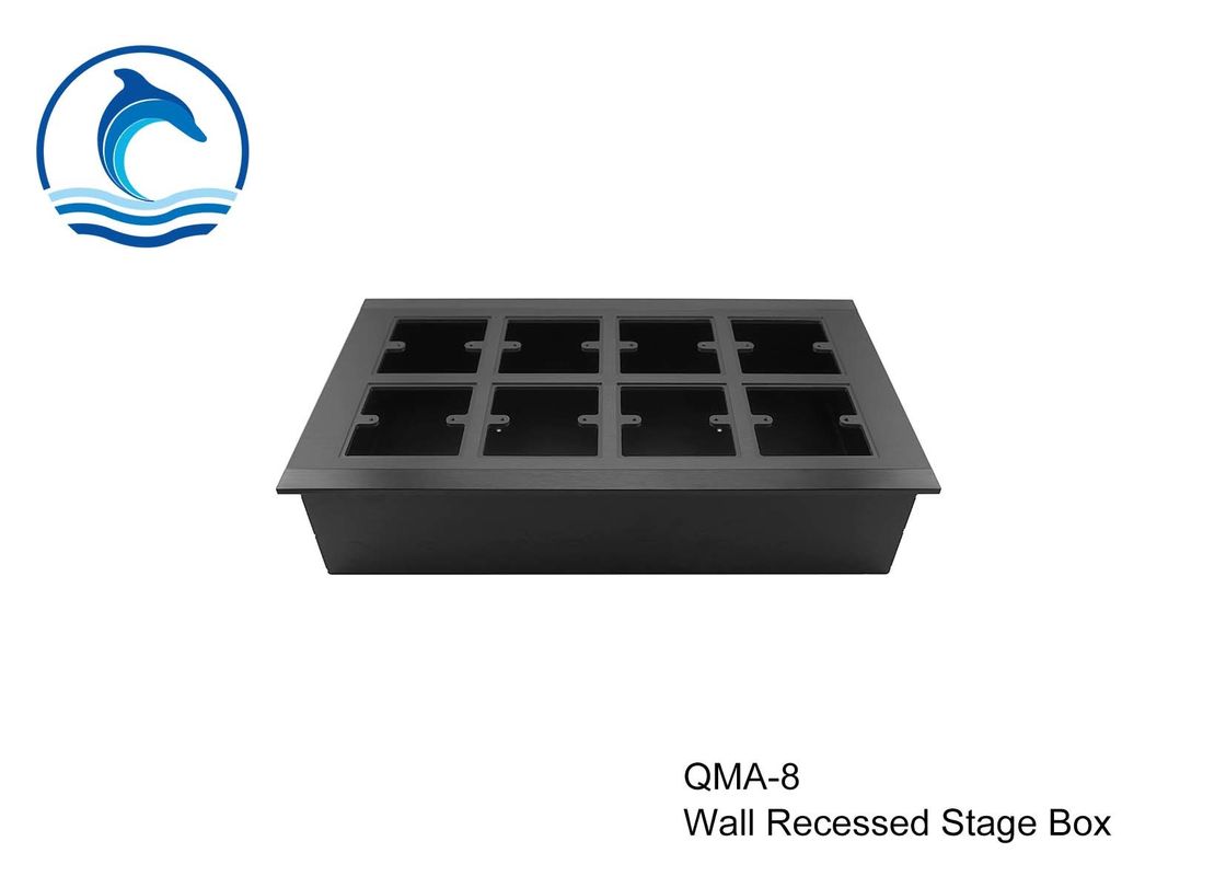 32 Sockets Wall Recessed Stage Box QMA-8 Recessed Outlet Box Black Color