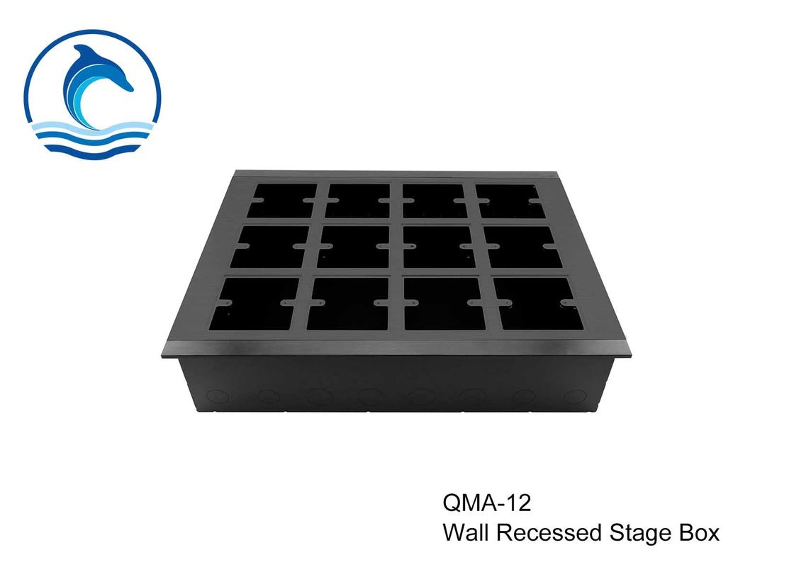 QMA-12 48 Sockets Recessed Outlet Box , Surface Mount Floor Box With Twelve 86 Panels