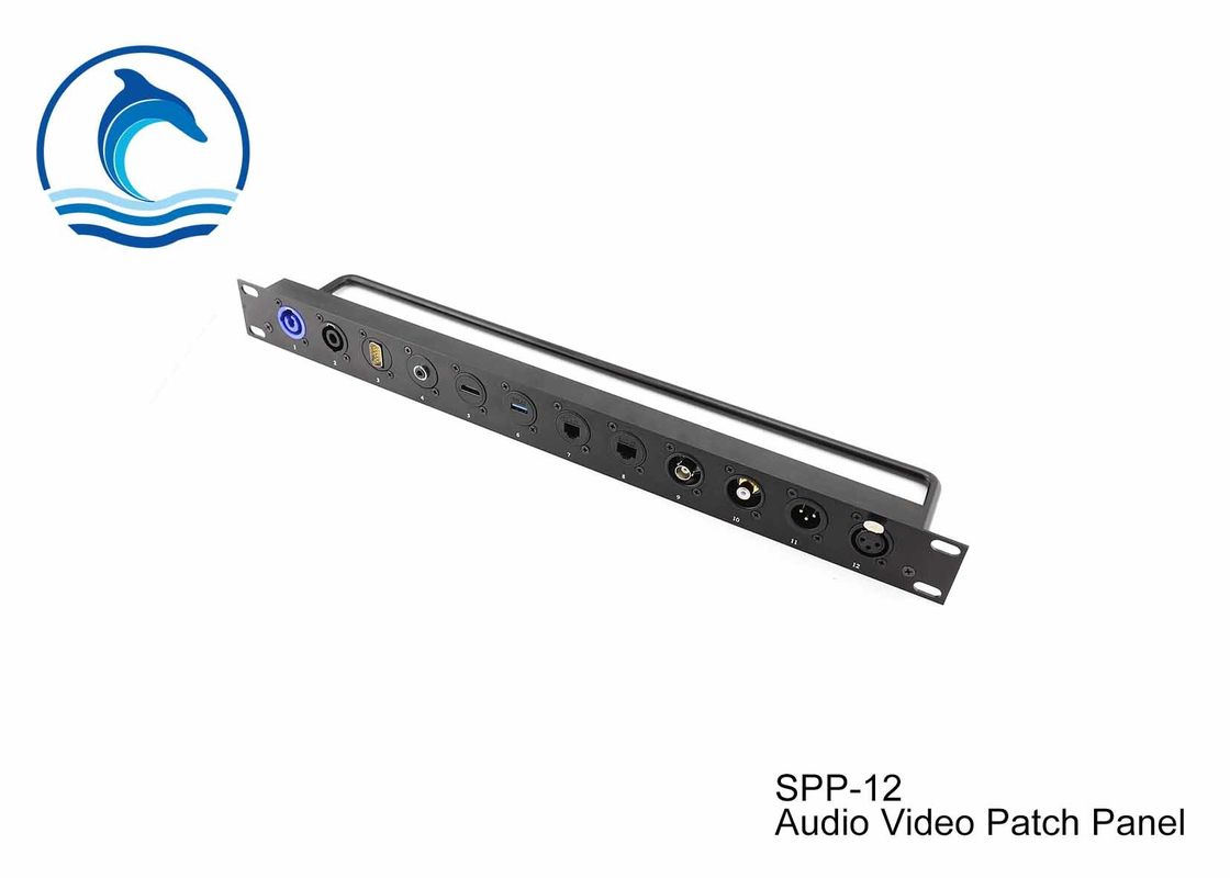 SPP-12 Audio Video Patch Panel Black Color Premium Quality Blank XLR Panels